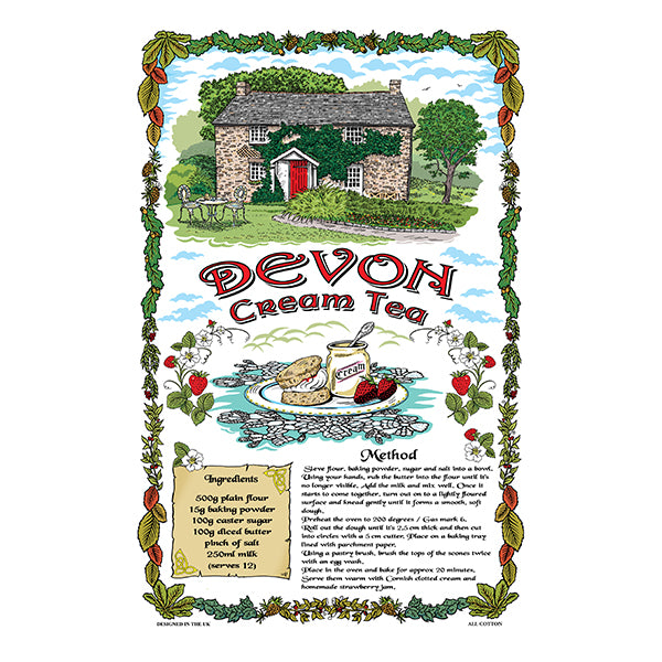 0399 - Devon Cream Tea Tea Towel – Celtic Collection Gifts