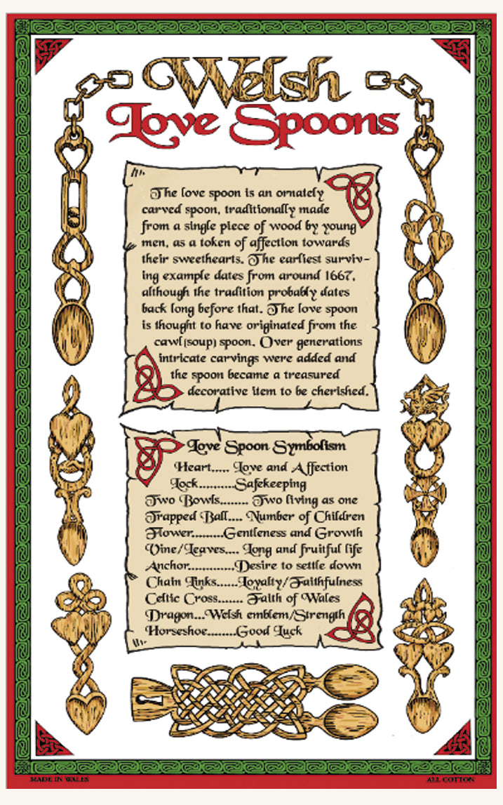 0360 - Lovespoons Tea Towel – Celtic Collection Gifts
